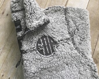 Monogrammed sherpa | Etsy