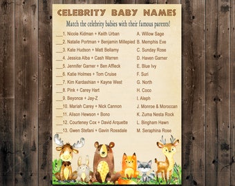 Celebrity Baby Shower Game Printable Celebrity Baby Name