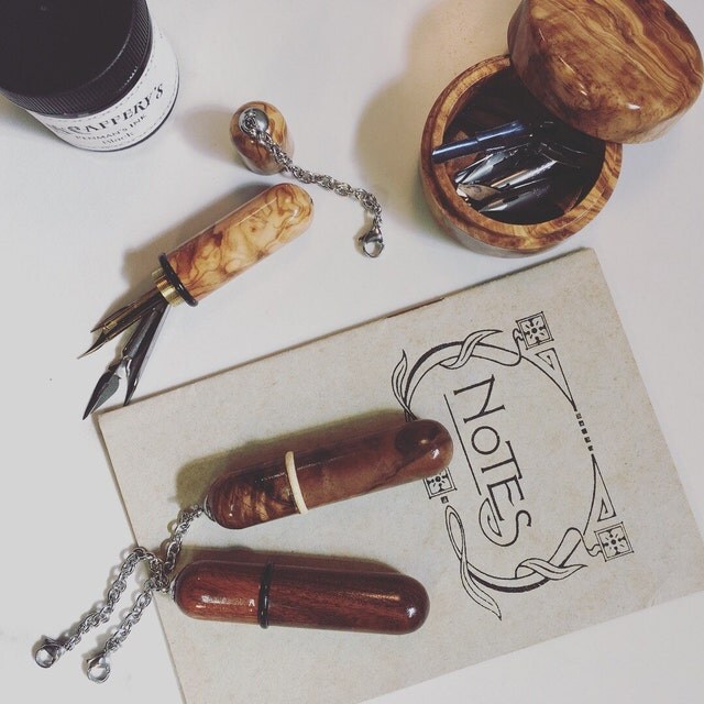 Handmade calligraphy tools crafted in Italy by inkatable on Etsy