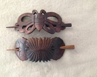 Wooden hair clip | Etsy