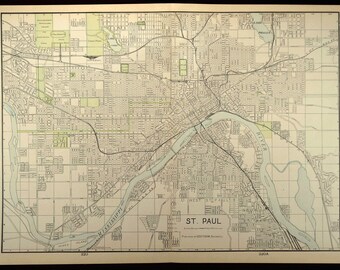 Old map of st paul | Etsy