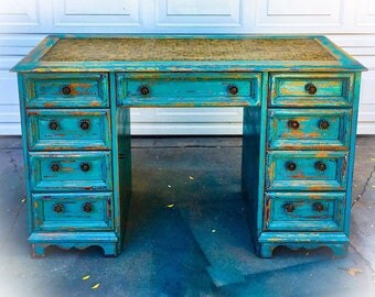 Painted desk | Etsy