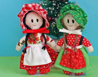 Christmas rag doll | Etsy