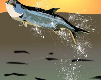 Fishing poster | Etsy