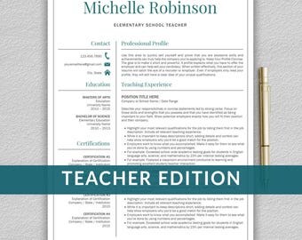 Teacher resume | Etsy