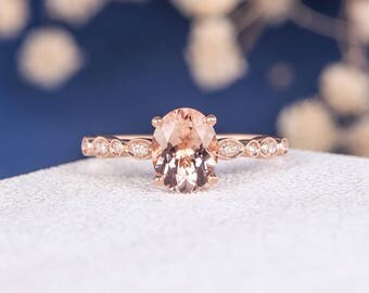 Morganite engagement ring | Etsy