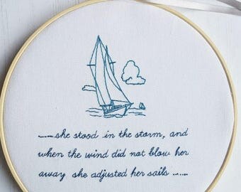 Embroidered quote | Etsy