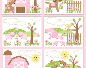 Baby Chick Art Baby Chicken Print. Farm Nursery Art Barn