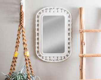 White wicker mirror | Etsy