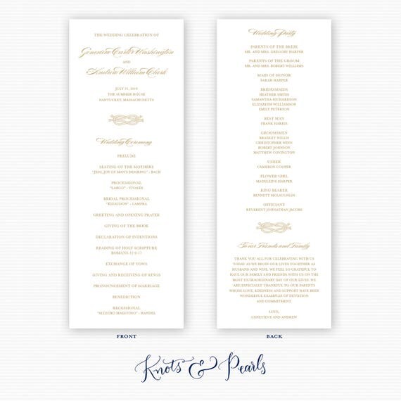 Nautical Wedding Program Template