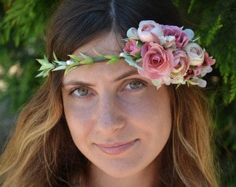 Flower hair wreath | Etsy