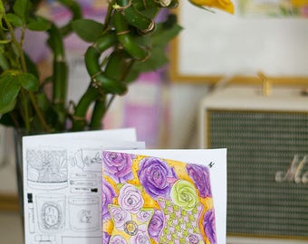 Coloring cards Printable note cards Print at home Set of 30