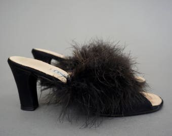 Marabou slippers | Etsy