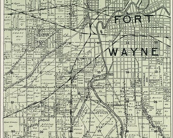 Fort wayne map | Etsy