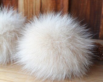 Black fur pom pom Arctic fox pom pom Real fur pom-pom for