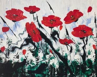 Abstract poppies | Etsy
