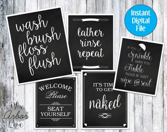 Chalkboard bathroom | Etsy