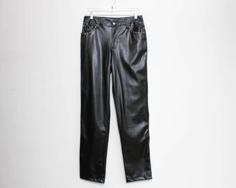 Rocker leather pants | Etsy