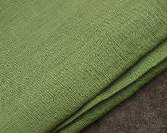 Green linen fabric | Etsy