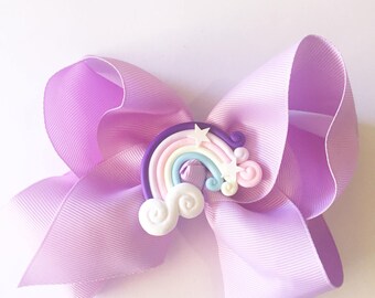 Pastel Goth Black Icing Bow with Rainbow Sprinkles