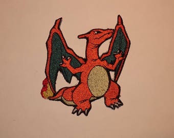 Charizard Iron on patch Shiny Metallic Embroidered.