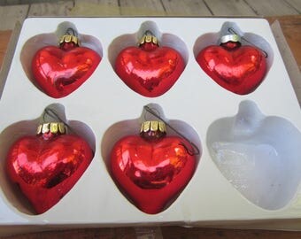 Red heart ornament | Etsy