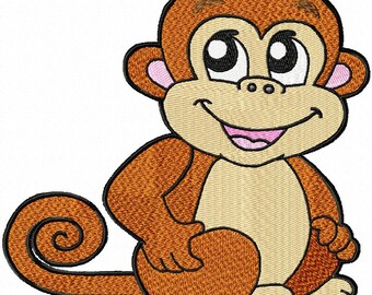 Monkey embroidery | Etsy