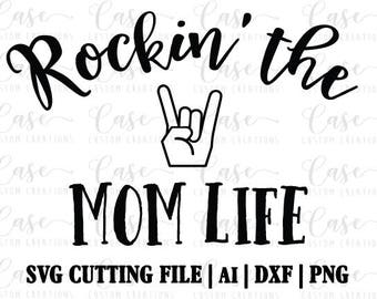 Rockin mom life svg | Etsy