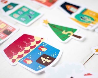Printable Santa Beard 12 Day Christmas Countdown / Advent