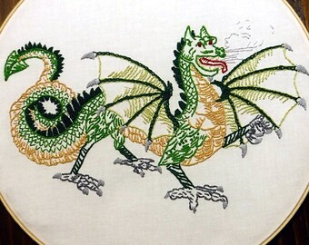 Dragon embroidery | Etsy