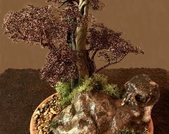 Wire bonsai tree | Etsy