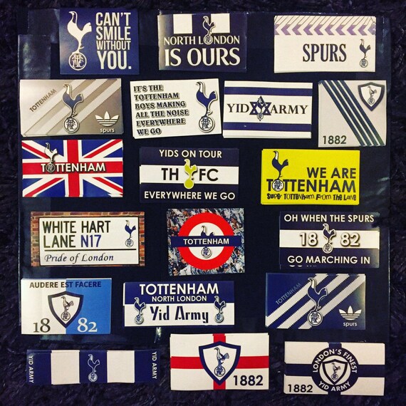 100 x Tottenham Stickers Based on Spurs Poster Shirt Scarf