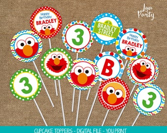 Elmo cupcake toppers | Etsy