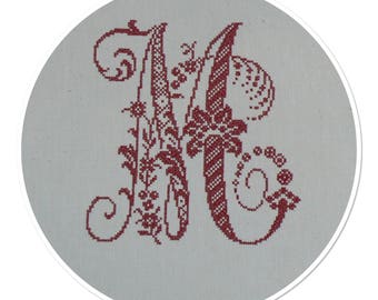 Crossstitch monogram | Etsy