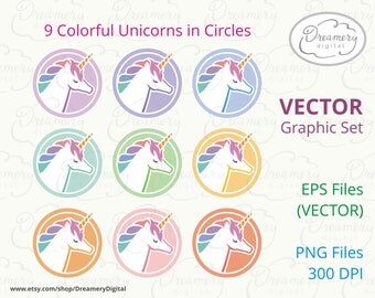 Unicorn clip art | Etsy