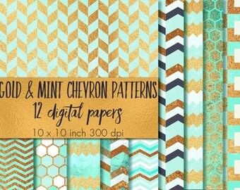 Mint green and gold | Etsy