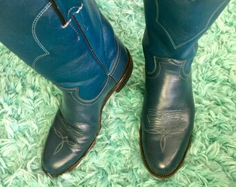 Blue cowboy boots | Etsy