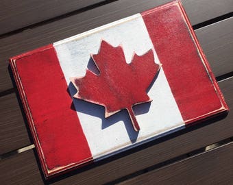 Canadian rustic flag | Etsy