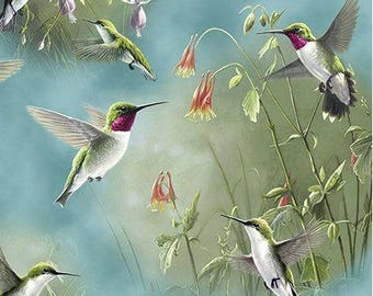 Hummingbird fabric | Etsy
