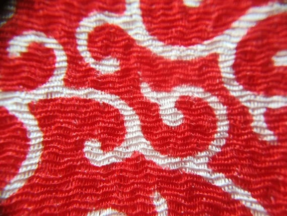 Unique Japanese fabric chirimen Karakusa pattern