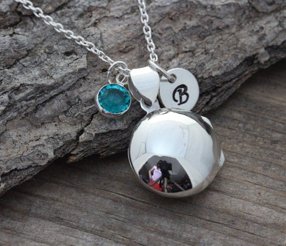 Lockets Sterling Silver Locket Necklace Personalized Round