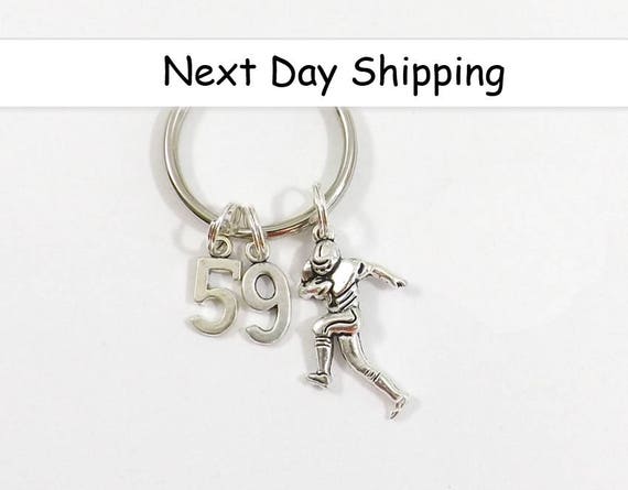 Football Keychain Football Player Keychain Jersey Number