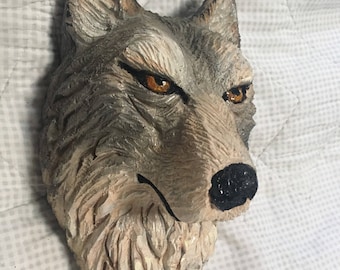 Carved wolf | Etsy