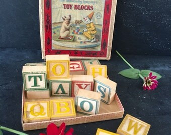 Vintage toy blocks | Etsy