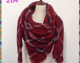 Red plaid blanket | Etsy