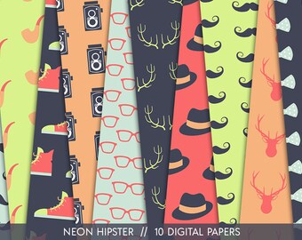 Hipster Clipart Digital Paper : Hipster digital