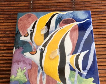 Ceramic fish tile | Etsy