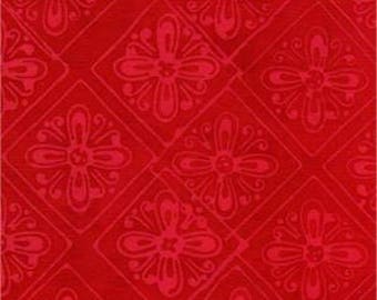 Red batik fabric | Etsy