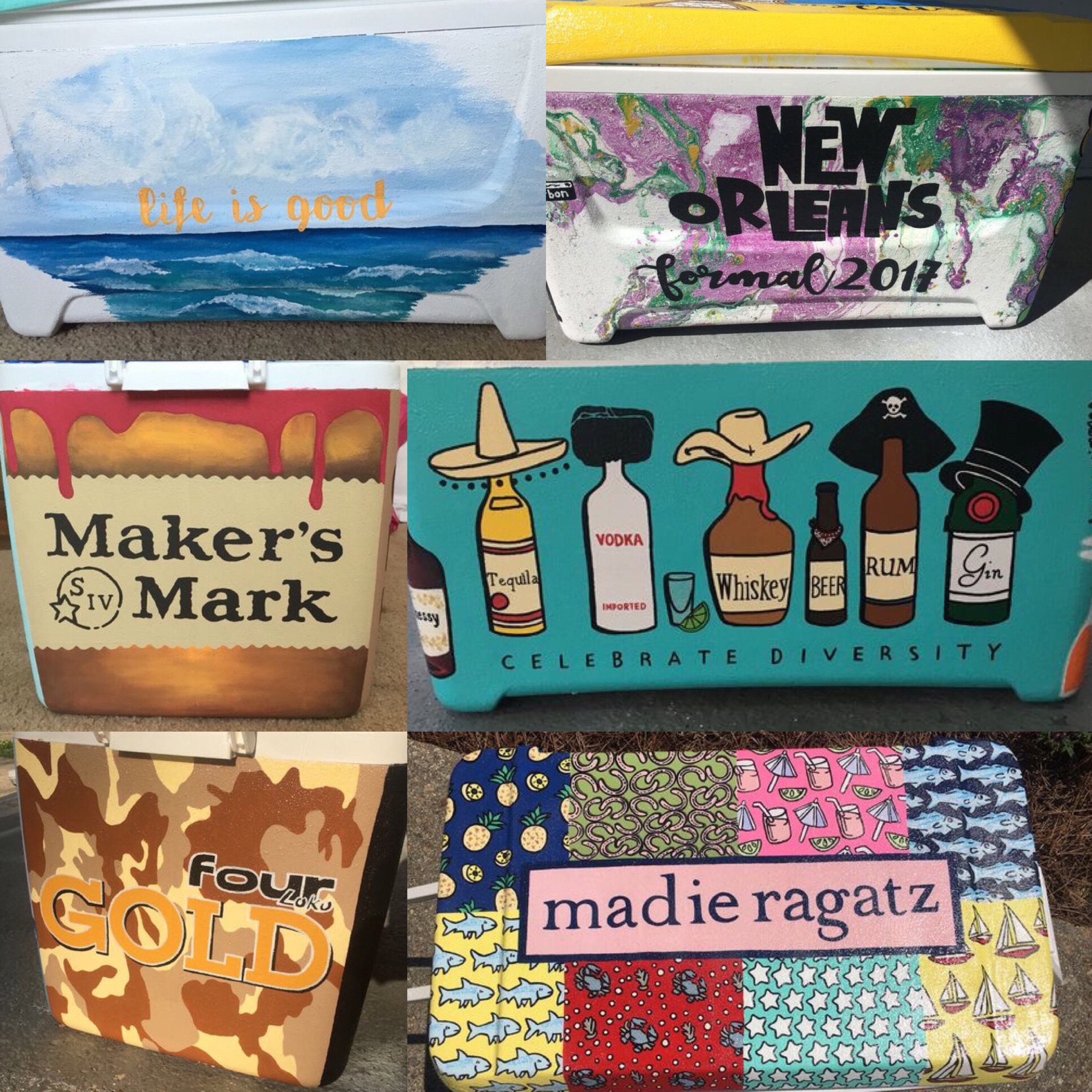 48 Quart Hand Painted Custom Cooler