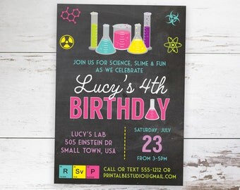 Science invitation | Etsy